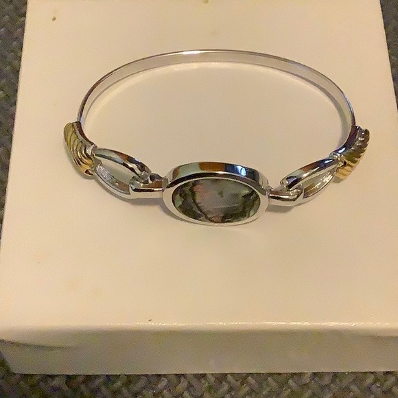 Avon | Jewelry | Vintage Avon Silver Abalone Bangle Bracelet | Poshmark